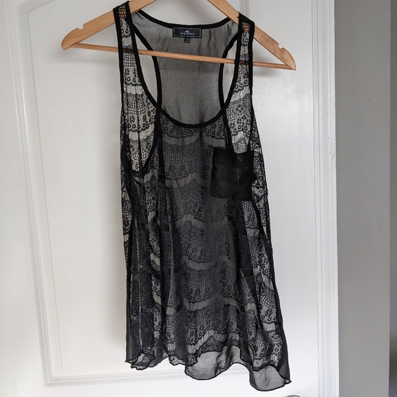 Iris Basic | Tops | Iris Basics Black Lace Racer Back Tank Top | Poshmark